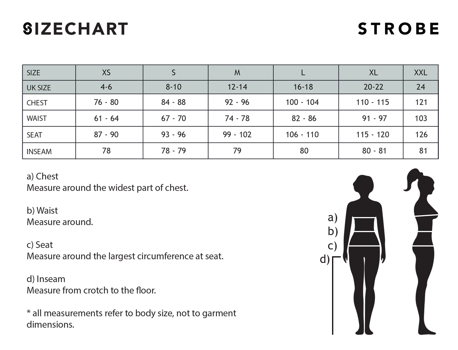 Size chart - Strobe